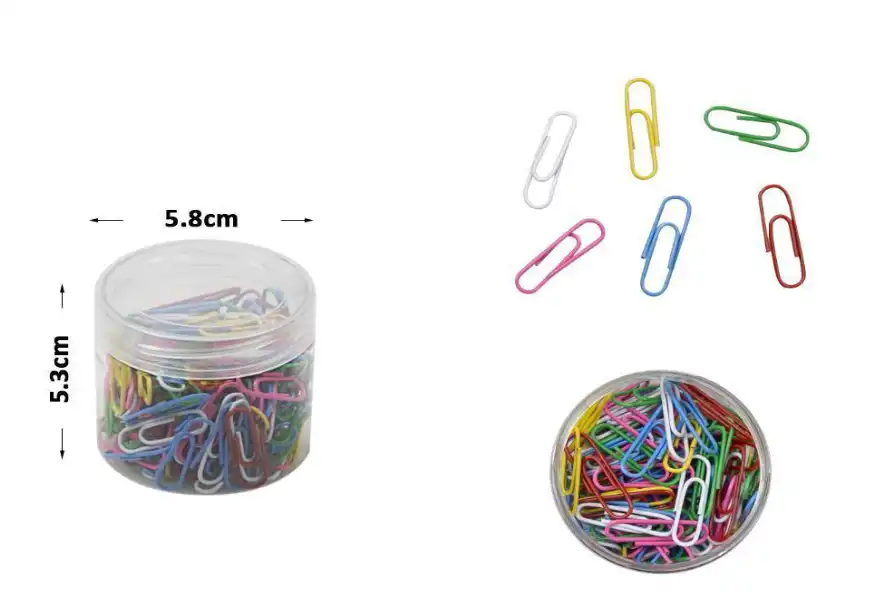 CLIPS DE COLORES 2.8CMS 150 PZAS EN BOTE - Mayoreale